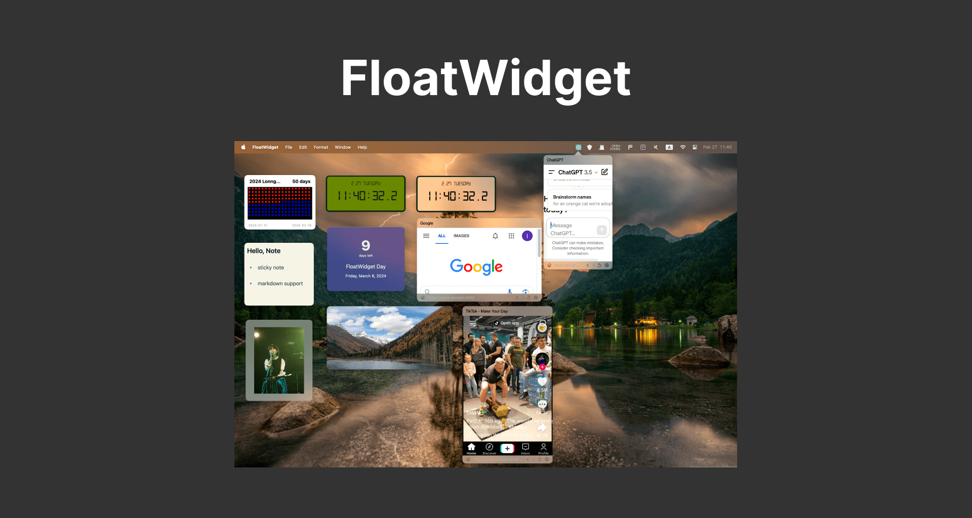FloatWidget - Customize your desktop and Boost Your Productivity with FloatWidget